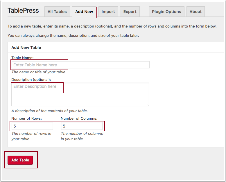 TablePress – Pressbooks 101